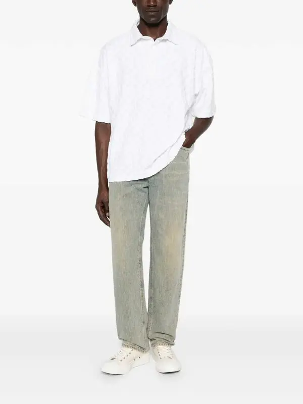 Gcds Terrycloth Polo With Jacquard Logo