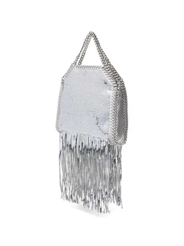 Stella McCartney Falabella Mini Tote Bag With Fringe - Metallic