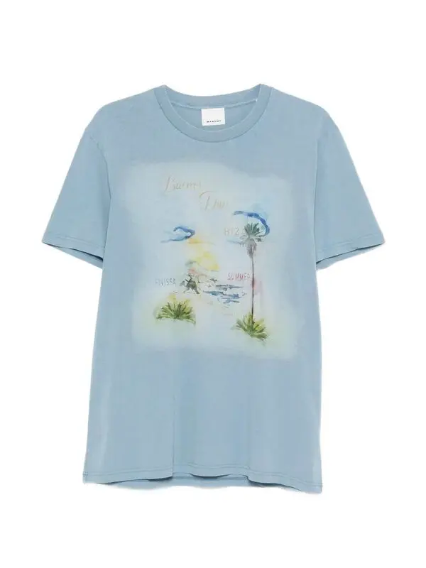 MARANT Honore T-shirt With Graphic Print - Blue