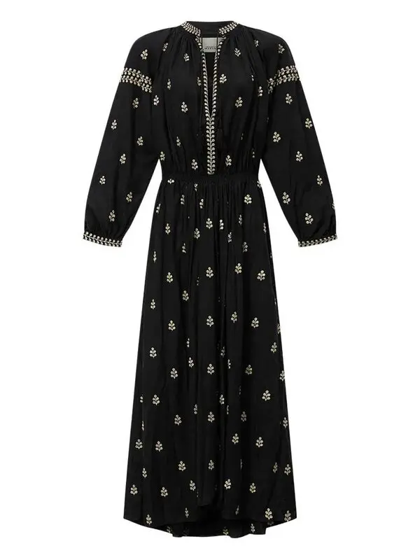 MARANT Isabel X Rodilia Long Dress With Embroidery - Black
