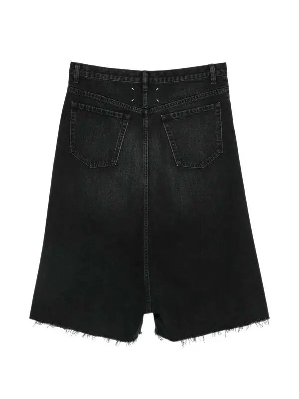 MAISON MARGIELA Distressed Denim Shorts With Frayed Hem - Black