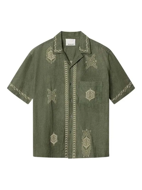 MARANT Zekim Shirt With Embroidery - Green