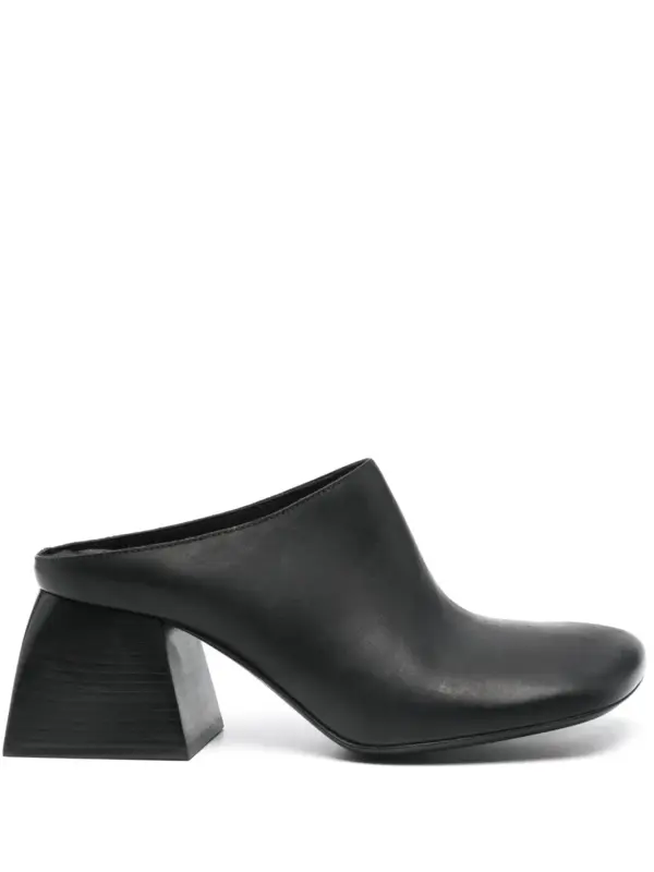 UMA WANG 60mm Leather Mules - Black