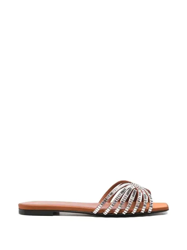 ALEVI MILANO Glass-embellished Sandals - Brown
