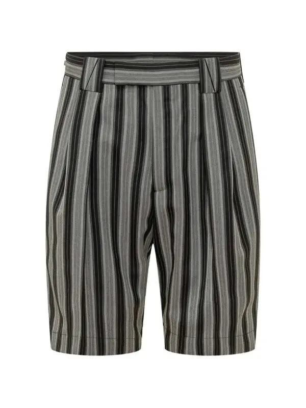 Versace Striped Tailored Shorts - Black