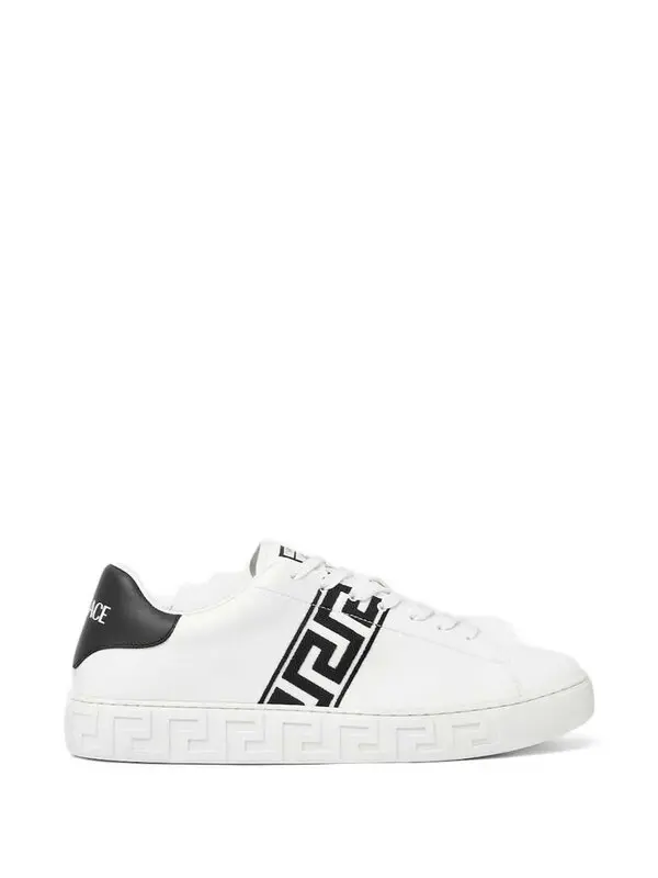 Versace Greca Embroidered Sneakers - White