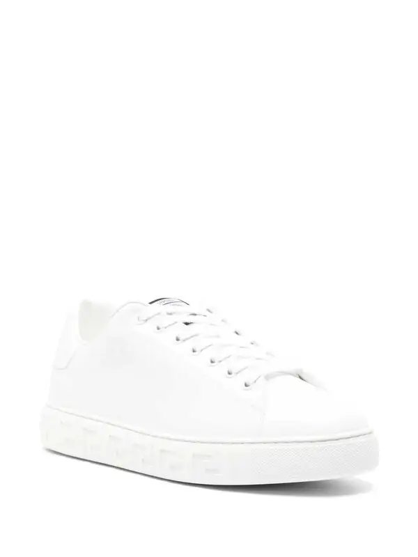 Versace Greca Sneakers In Faux Leather