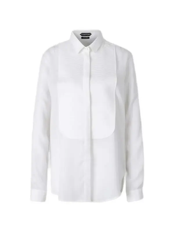 TOM FORD Pleated Bib Shirt - White