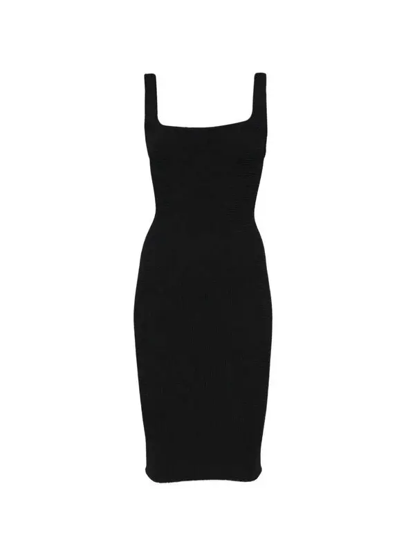 Hunza G Midi Dress With Square Neckline - Black