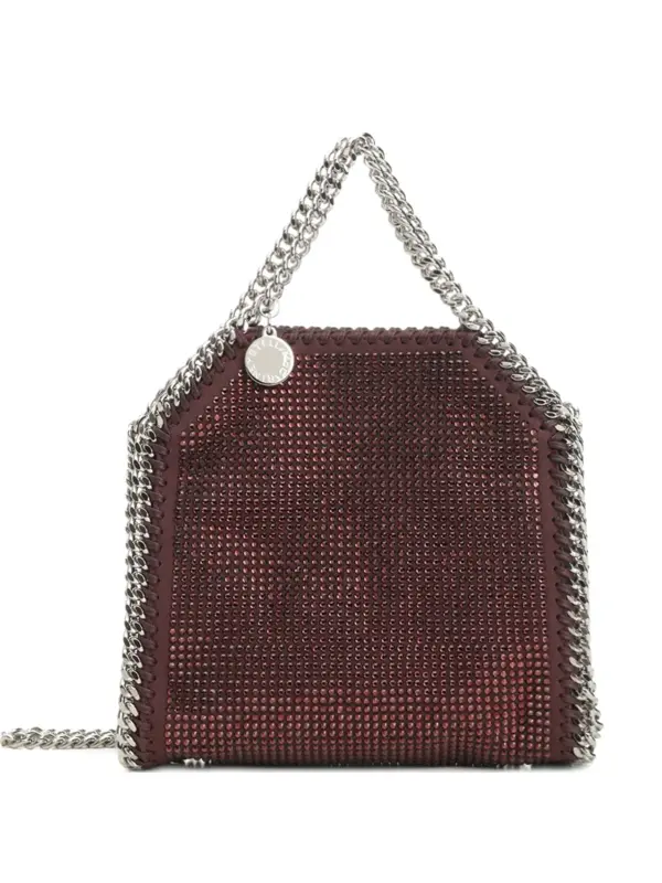 Stella McCartney Falabella Tiny Hotfix Crystals On Alter Suede - Red