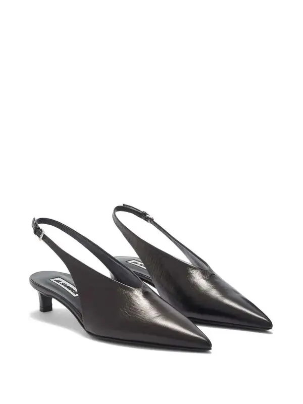 JIL SANDER Leather Pump With Ankle Strap