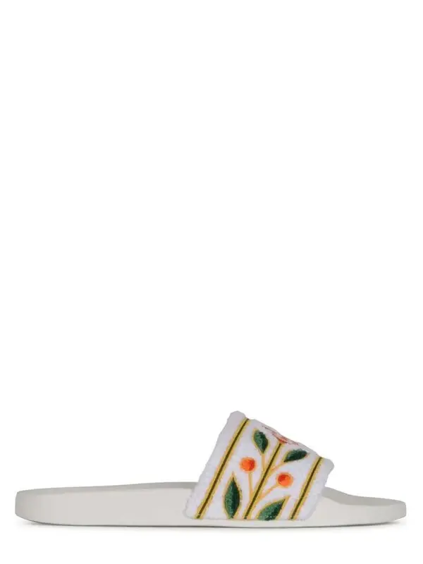 Casablanca Embroidered Sandals - White