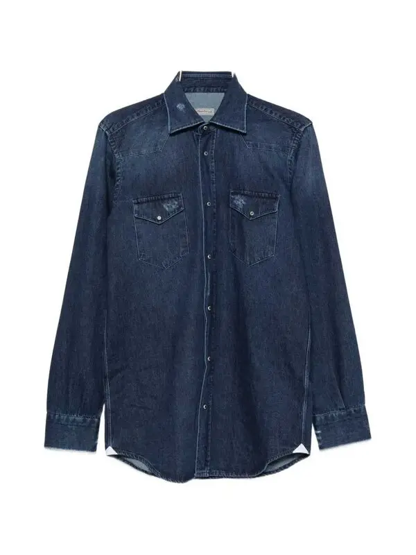 SARTORIO NAPOLI Denim Shirt With Inserts - Blue