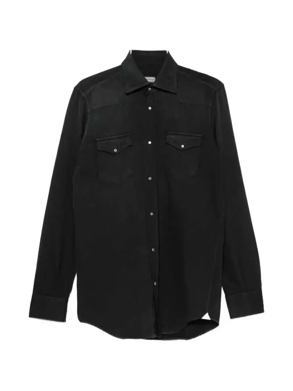 SARTORIO NAPOLI Shirt With Silver Buttons - Black