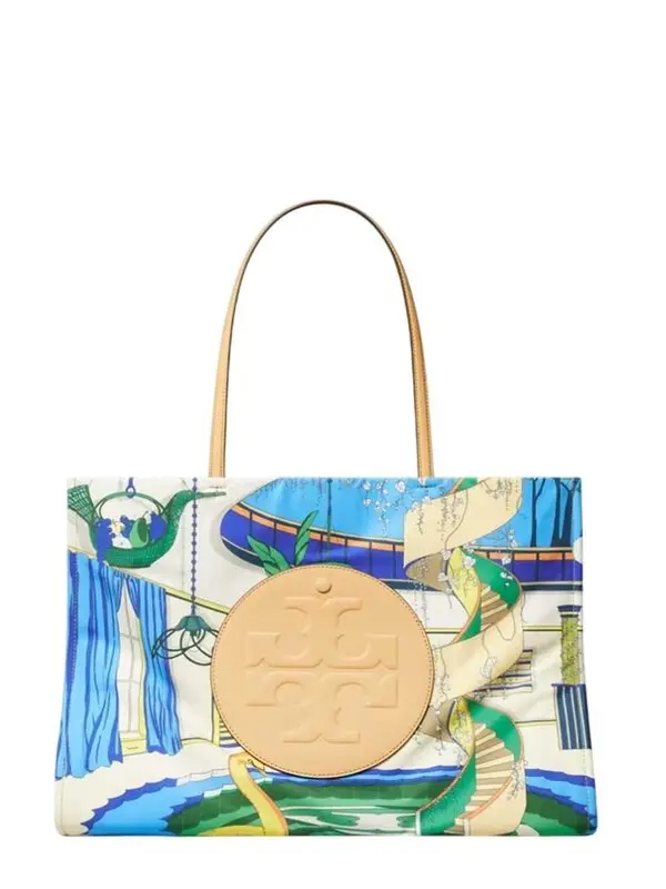Tory Burch Ella Printed Shopping Bag - Blue