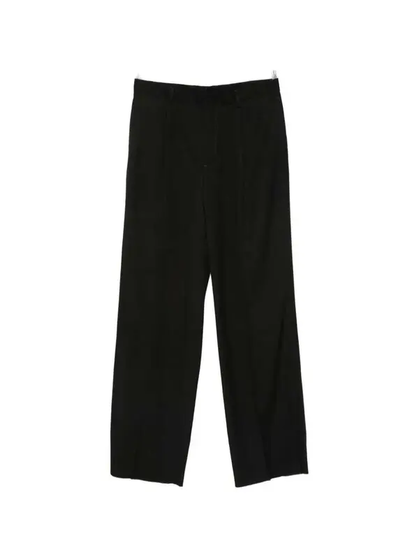 LARDINI Wide-leg Trousers With Pressed Pleats - Black