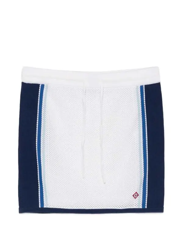 Casablanca Mesh Skirt With Drawstring - White