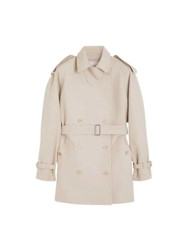 Max Mara Short Cotton Duster Coat Sand - Brown