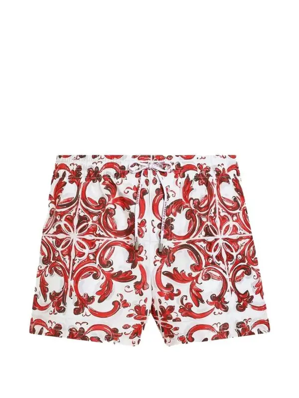 Dolce & Gabbana Majolica Print Swimsuit - Red
