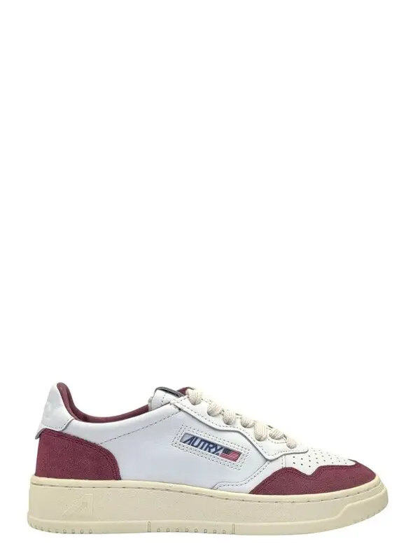 AUTRY Medalist Low Wom Ft20 Soft Leather/suede /burgundy - White