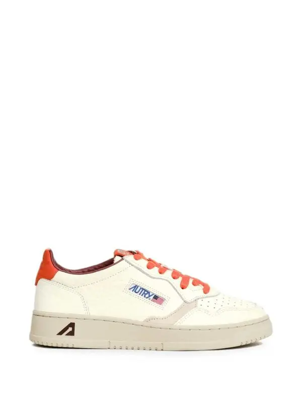 AUTRY Medalist Low Ne17 Nubuck/elephant/suede Pumpkin/sand - White