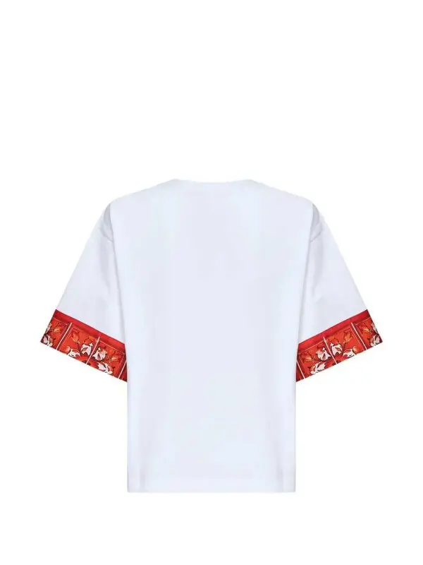 Dolce & Gabbana T-shirt With Embroidered Logo And Majolica Print