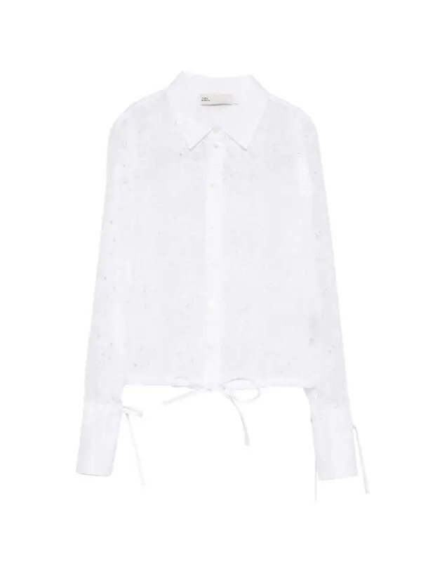 Tory Burch Floral Broderie Anglaise Shirt - White