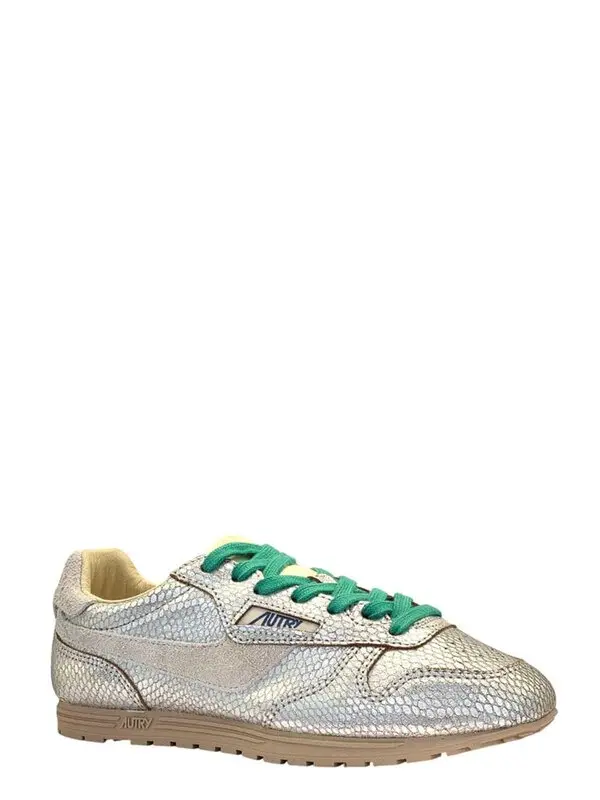 AUTRY Windspin Low Wom Xa01 Snake Print/suede Silver/white