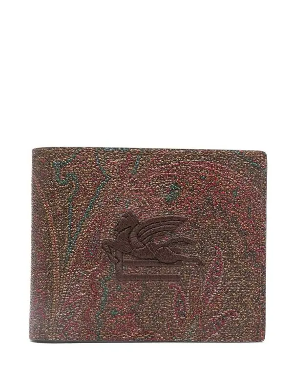Etro Pagaso Wallet With Print - Brown