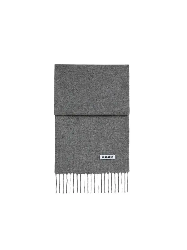 JIL SANDER Small Wool Scarf - Grey