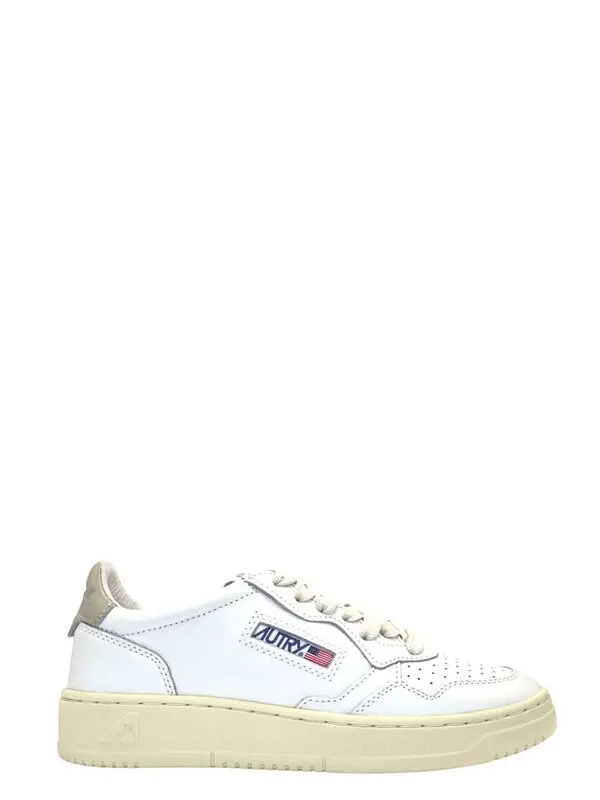 AUTRY Medalist Low Wom Ll27 Leather/leather /feather Gray - White