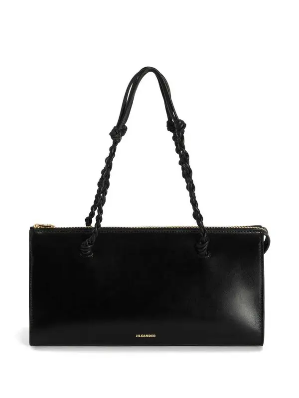 JIL SANDER Tangle Tent Leather Shoulder Bag - Black