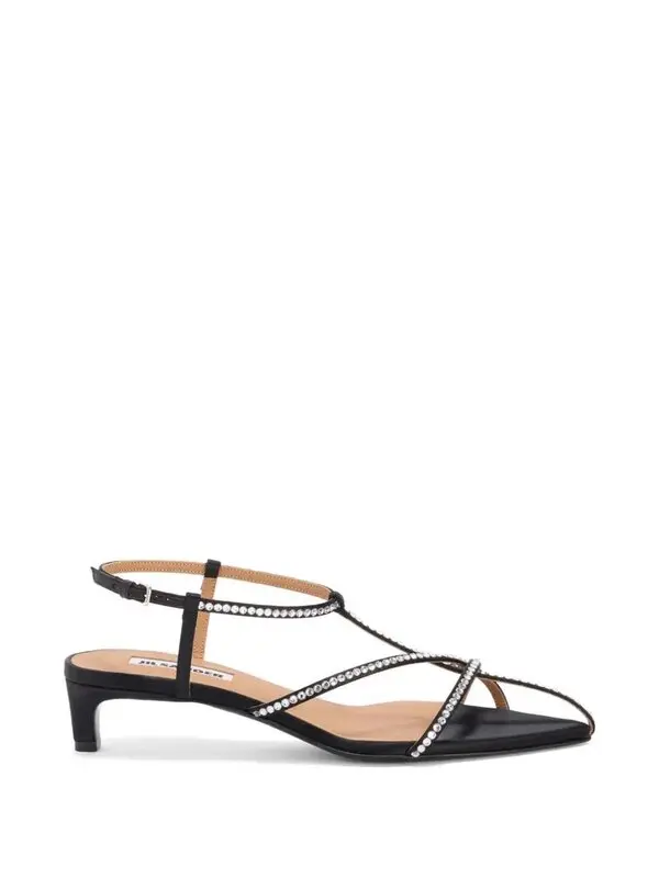 JIL SANDER Low-heeled Cage Sandals - Black