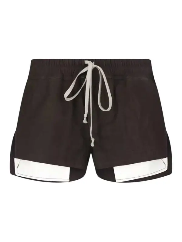 Rick Owens Leather Shorts Fog Boxers - Brown