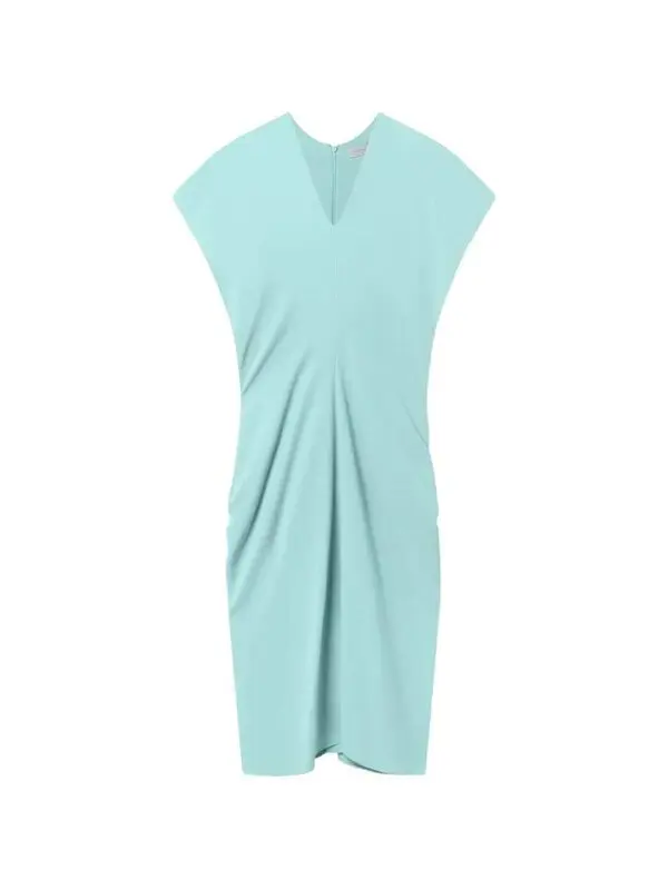 Stella McCartney Midi Dress With V-neck And Drape - Blue