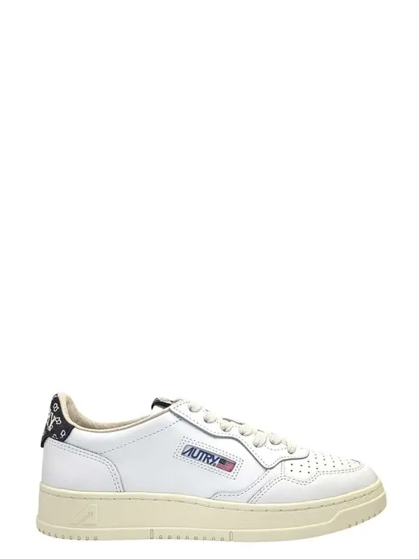 AUTRY Medalist Low Hj04 Leather/printed Suede/logo /lavagna - White