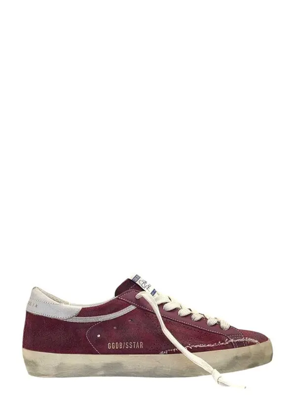 GOLDEN GOOSE Super-star Suede Upper, Star-shaped Perforated Leather To - Red
