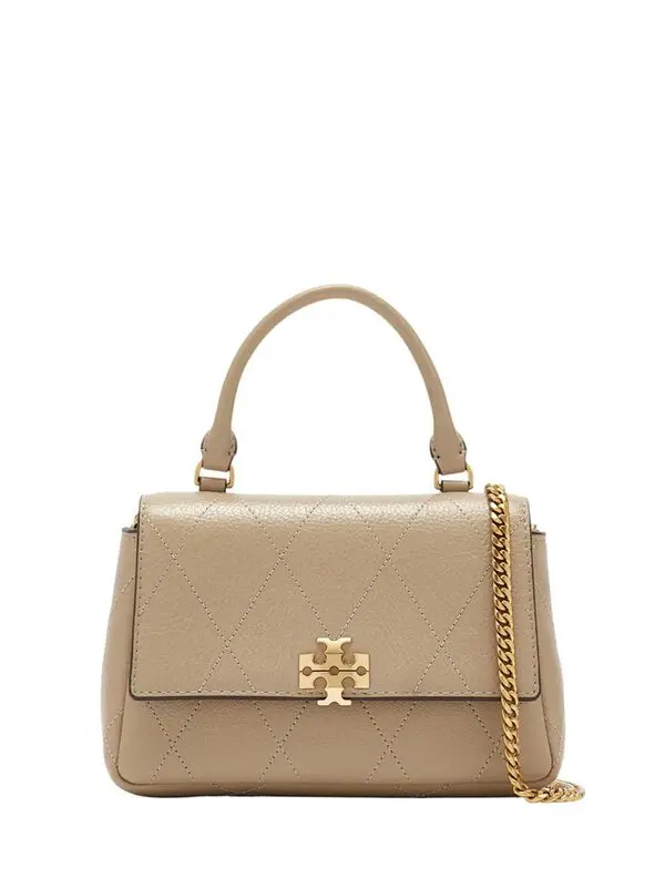 Tory Burch Charlie Mini Quilted Top Handle Bag - Brown