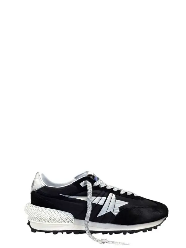 GOLDEN GOOSE Running Marathon Nylon Upper Suede Toe And Spur Printed S - Black