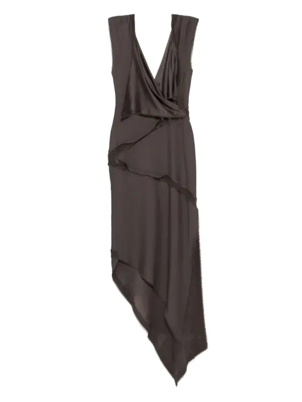 Attico Midi Dress With Twisted Detail - Brown