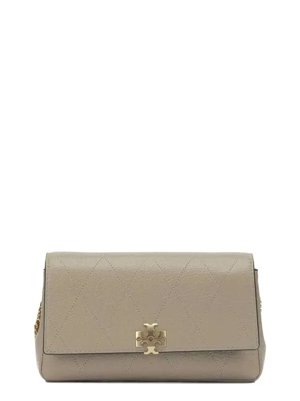 Tory Burch Charlie Wallet With Quilted Chain - Brown