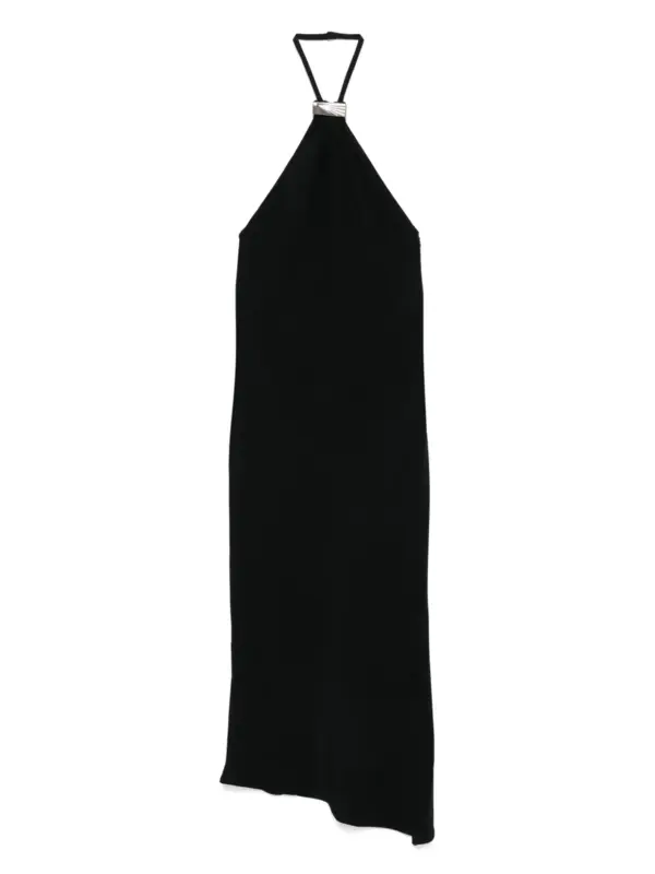 Attico Halterneck Midi Dress - Black