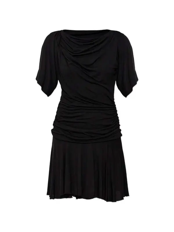 MARANT ETOILE Raima Short Dress With Ruffles - Black
