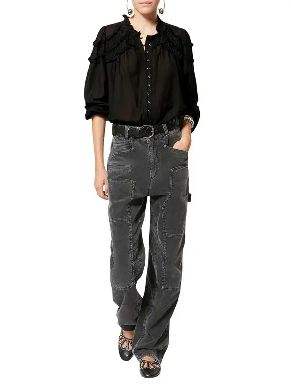 MARANT ETOILE Christa Gathered Cotton Blouse