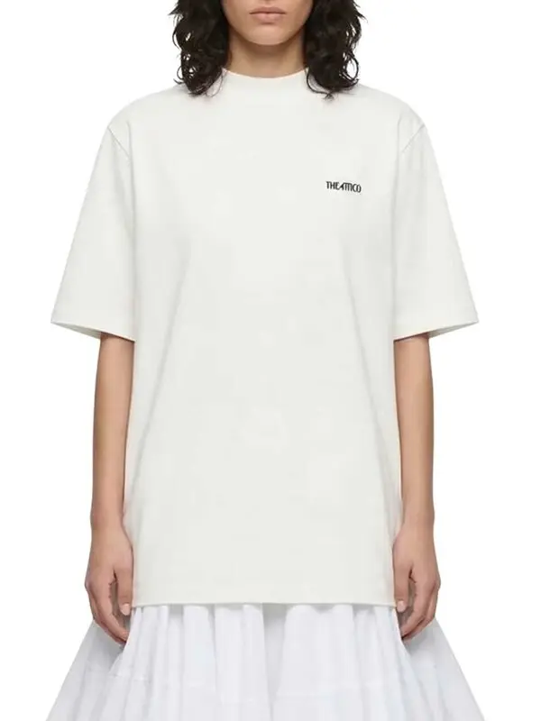 Attico High-neck T-shirt With Logo Print - White
