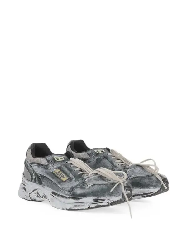 AUTRY Distressed-effect Sneakers With Exposed Stitching