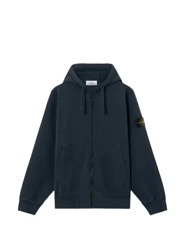 Stone Island Cotton Zip-up Hoodie - Blue