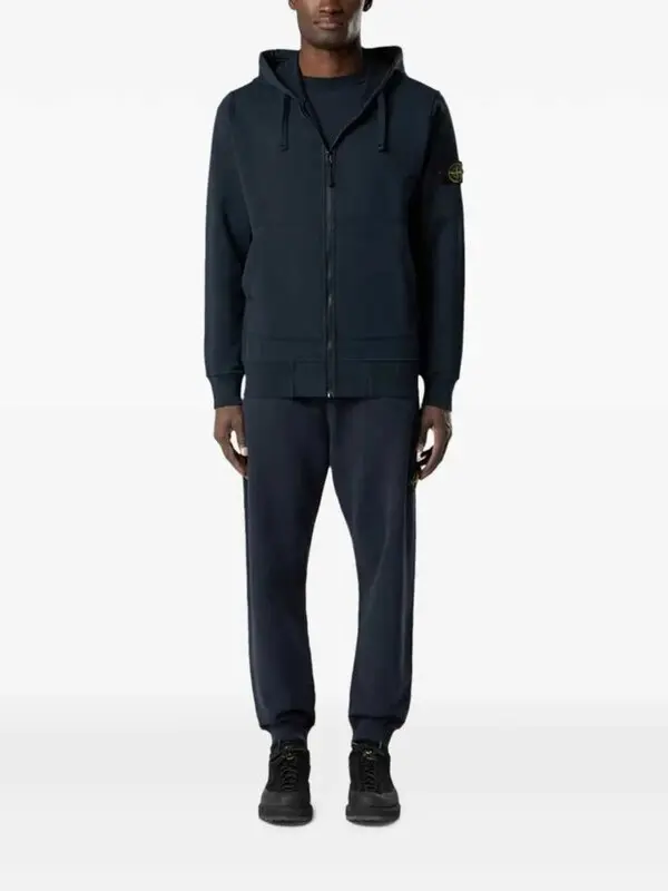 Stone Island Cotton Zip-up Hoodie - Blue