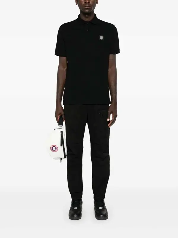 Stone Island Logo-patch Polo Shirt - Black