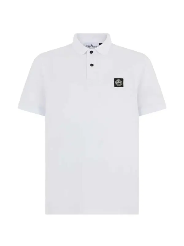 Stone Island Logo-patch Polo Shirt - White